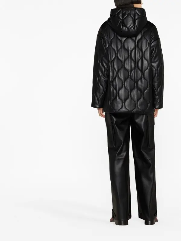 STAND STUDIO Everlee Quilted Faux-leather Jacket