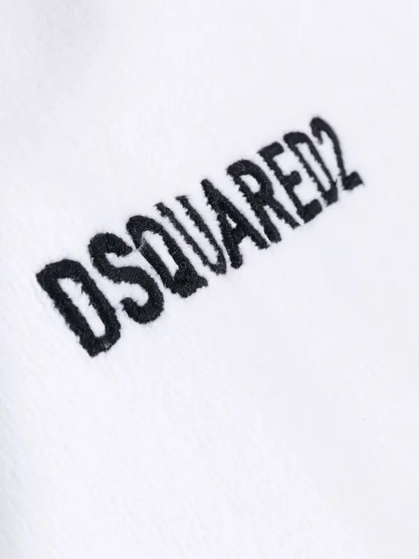 Dsquared2 Logo-detail Hooded Bathrobe - White