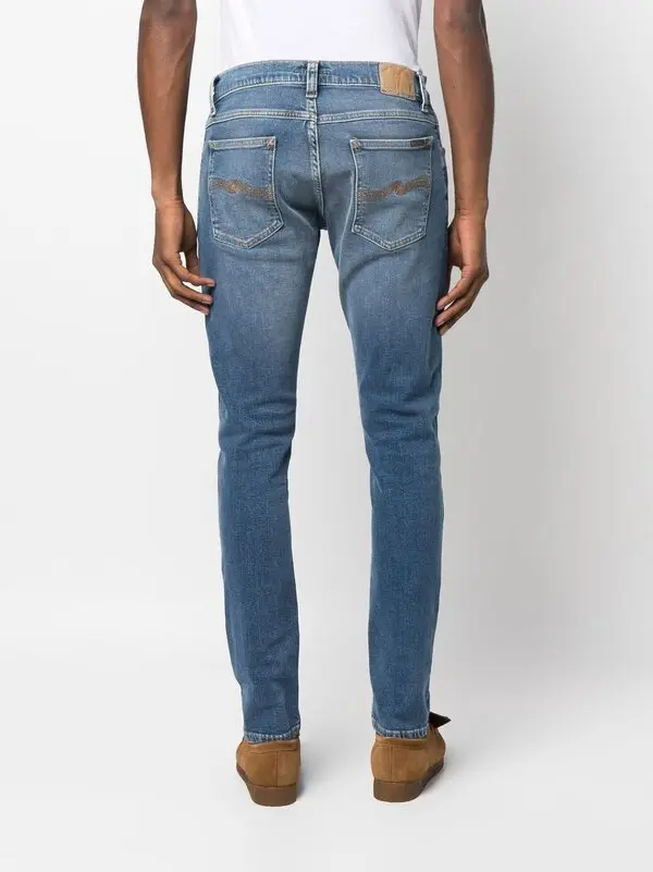 Nudie Jeans Logo-patch Straight-leg Jeans