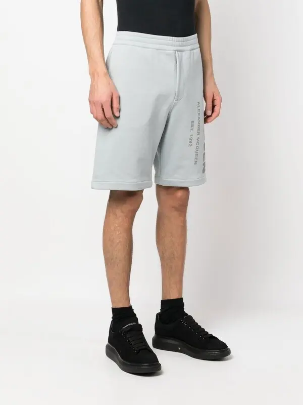 Alexander McQueen Graffiti-print Track Shorts - Blue