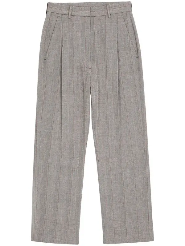 MAISON MARGIELA Pleated Cropped Trousers - Grey