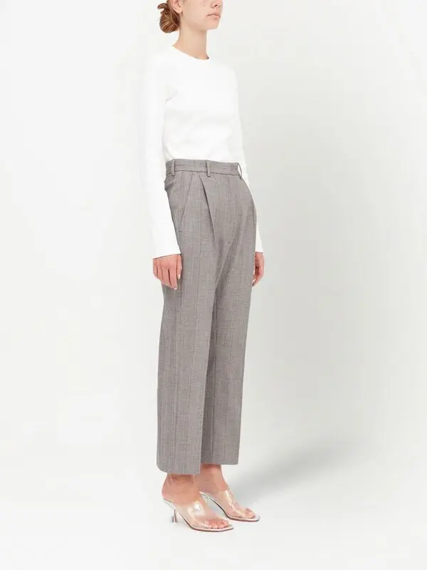 MAISON MARGIELA Pleated Cropped Trousers - Grey