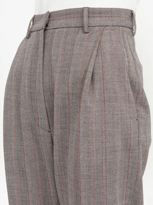 MAISON MARGIELA Pleated Cropped Trousers - Grey