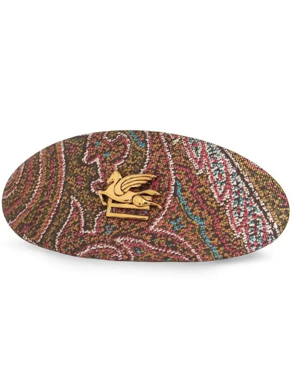 Etro Paisley-print Hair Clip - Brown