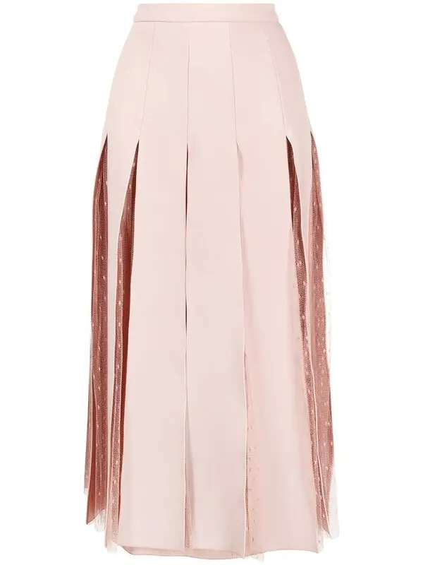 Red Valentino Pleated Midi Skirt - Pink