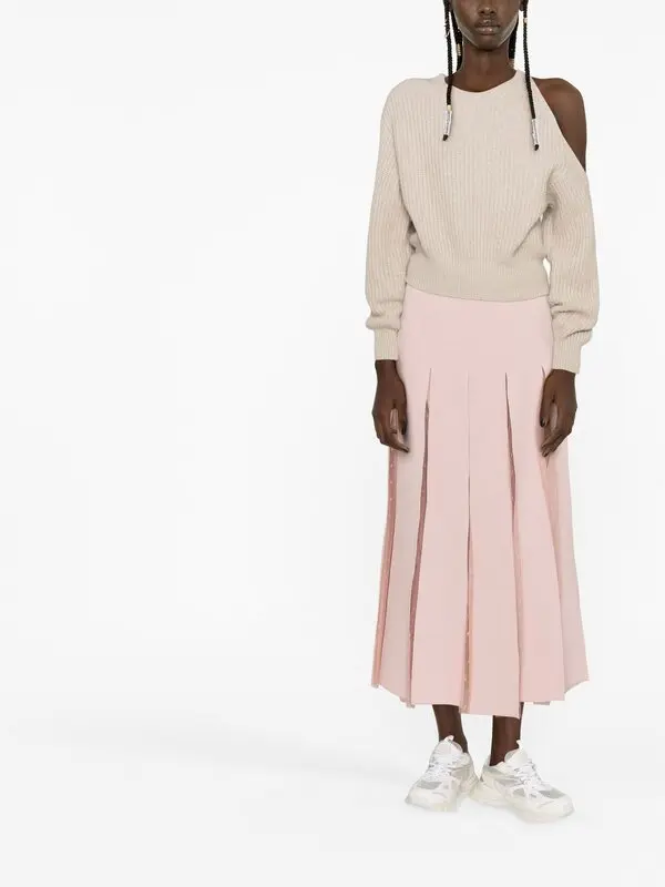 Red Valentino Pleated Midi Skirt