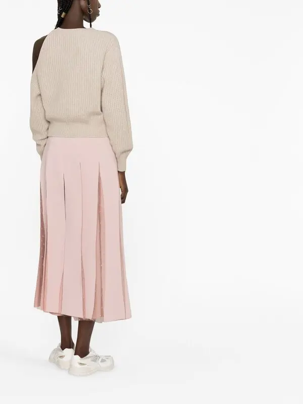 Red Valentino Pleated Midi Skirt