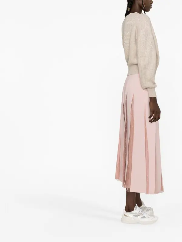 Red Valentino Pleated Midi Skirt