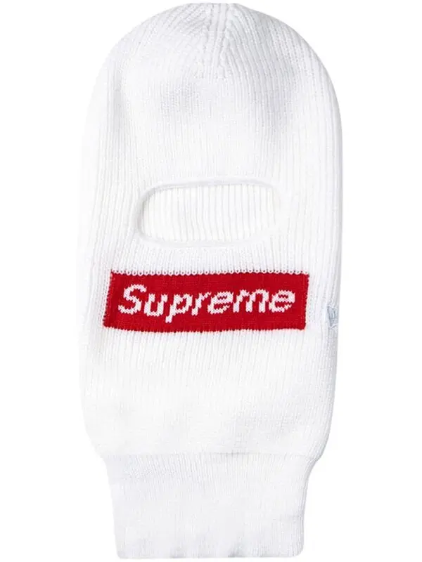 Supreme X New Era Box Logo Knitted Balaclava - White