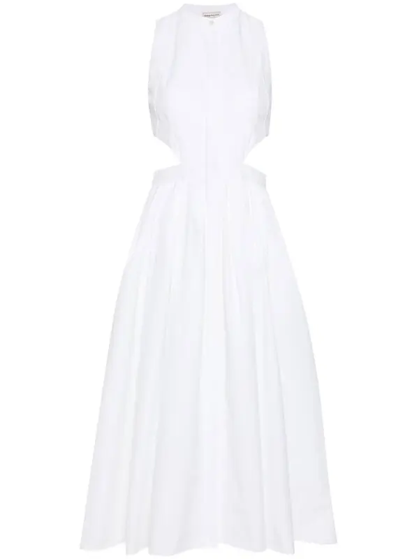 Alexander Mcqueen Cut-Out Midi Dress In White - 73% Off | Editorialist