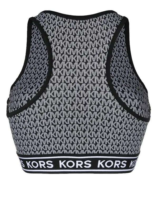 Michael Kors Monogram-print Zip-up Bikini Top