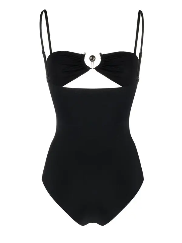 Christopher Esber Square Neck Cut-out Swimsuit - Black