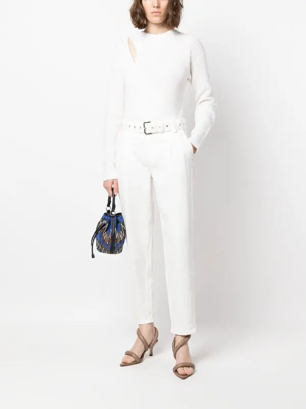 Michael Kors Pleated Straight Leg Jeans