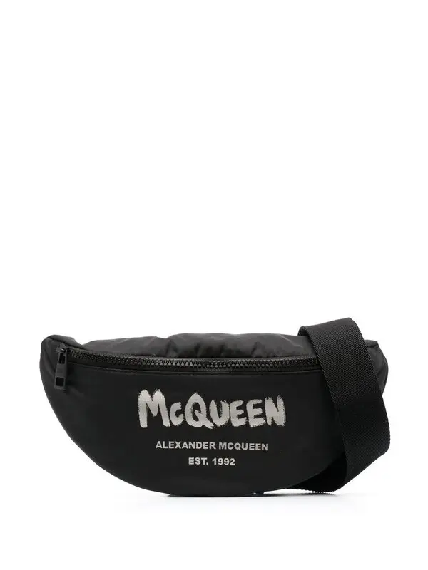 Alexander McQueen Graffiti Logo-print Belt Bag - Black