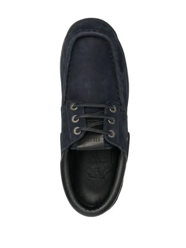 FILIPPA K デッキシューズ　40 Buy Filippa K Lace-up Nubuck Leather Boat Shoes - Blue At 40% Off