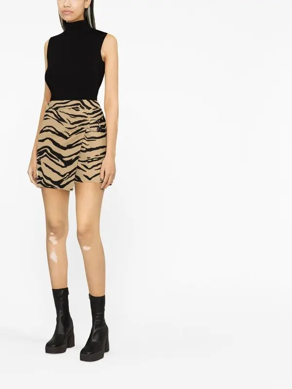 Stella McCartney Zebra-print Wrap Miniskirt