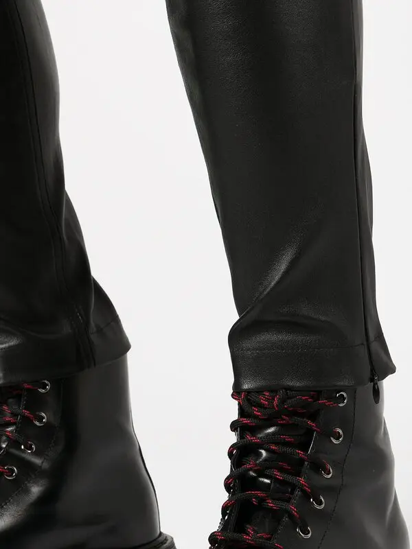 ROMEO HUNTE Slim-fit Leather Trousers - Black