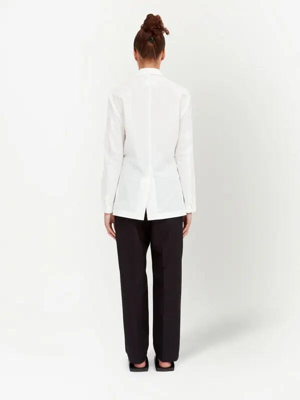 MAISON MARGIELA Pinstriped Single-breasted Blazer - White
