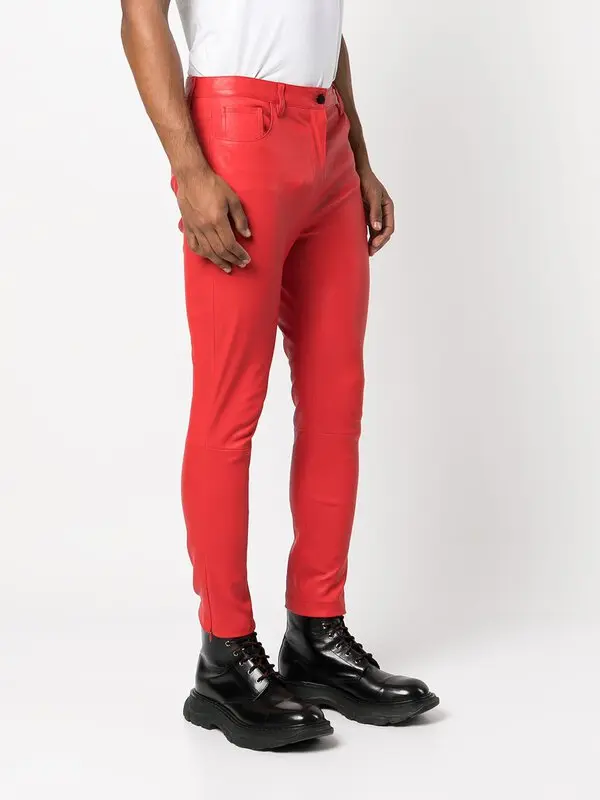 ROMEO HUNTE Slim-fit Leather Trousers