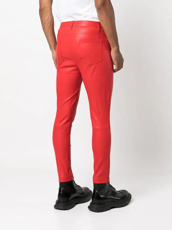 ROMEO HUNTE Slim-fit Leather Trousers
