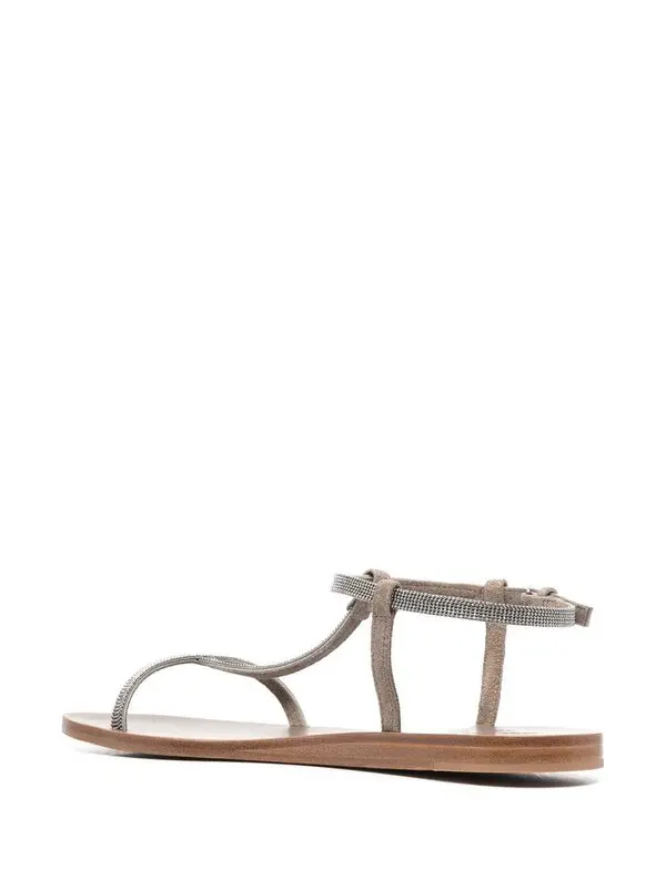 Brunello Cucinelli Embellished T-bar Sandals