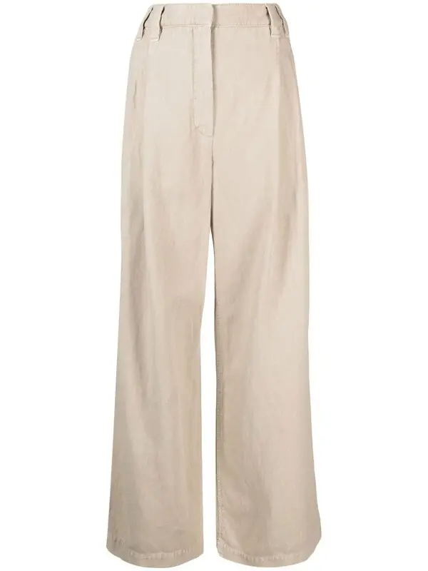 Brunello Cucinelli Pleated Detail Wide-leg Trousers