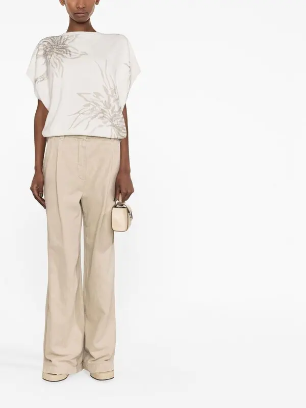 Brunello Cucinelli Pleated Detail Wide-leg Trousers