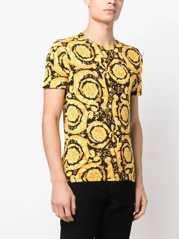 Versace Baroque-print Crew Neck T-shirt