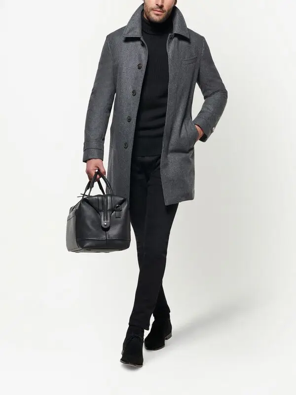 NORWEGIAN WOOL Down-lined Wool Coat - Grey