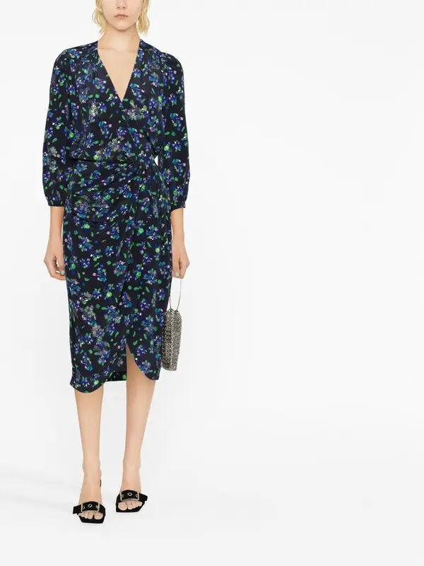 Zadig&Voltaire Draped Floral-print Midi Dress