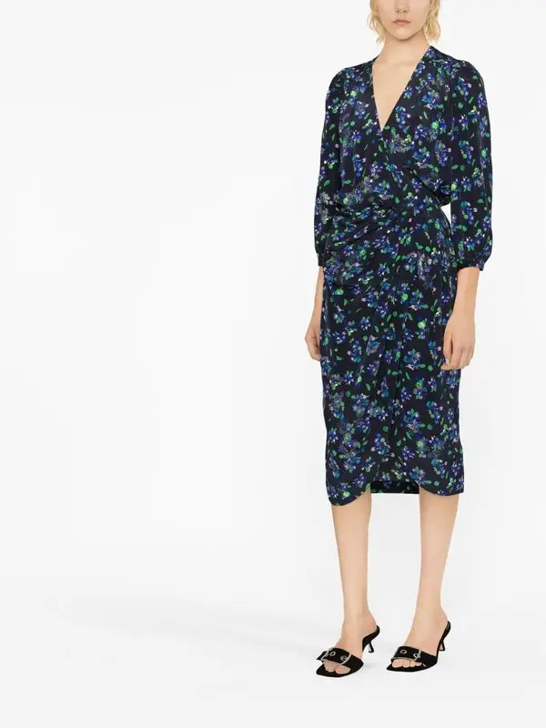 Zadig&Voltaire Draped Floral-print Midi Dress