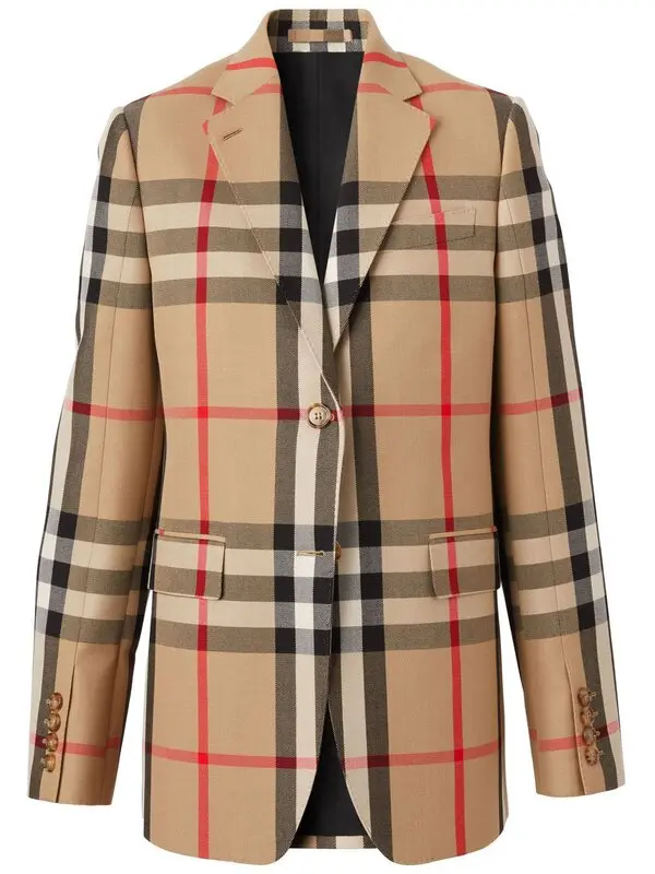 Burberry Wool-cotton Jacquard Tailored Jacket