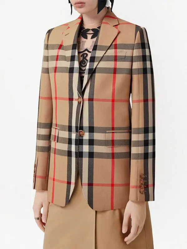 Burberry Wool-cotton Jacquard Tailored Jacket