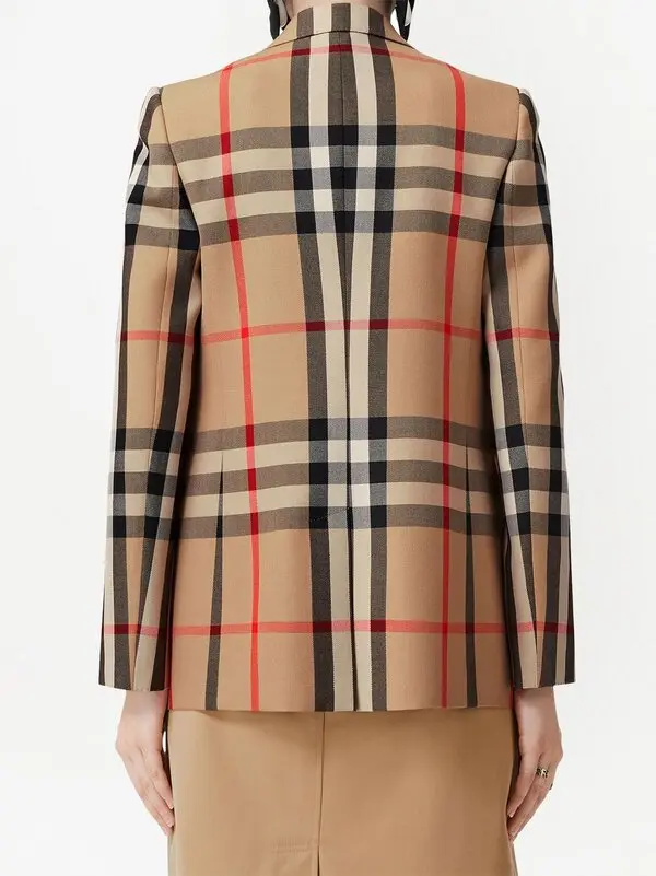 Burberry Wool-cotton Jacquard Tailored Jacket