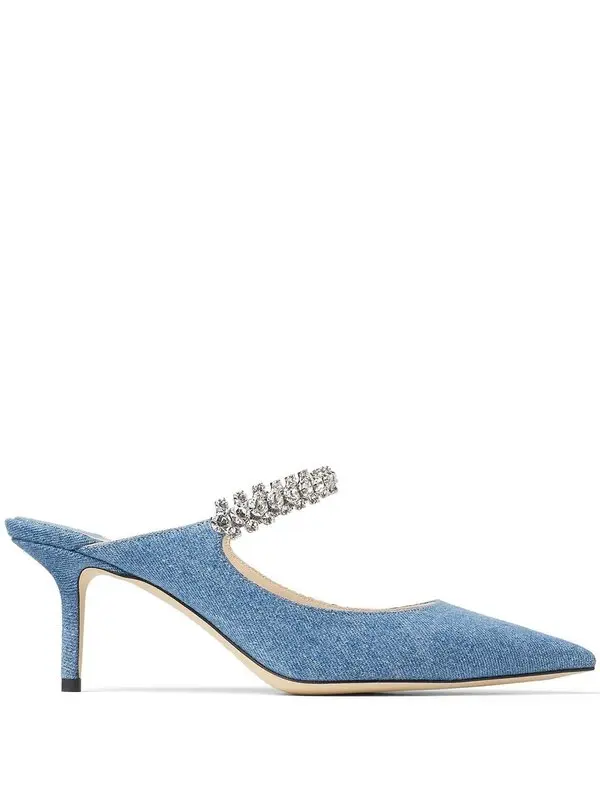 JIMMY CHOO Bing 65mm Denim Mules