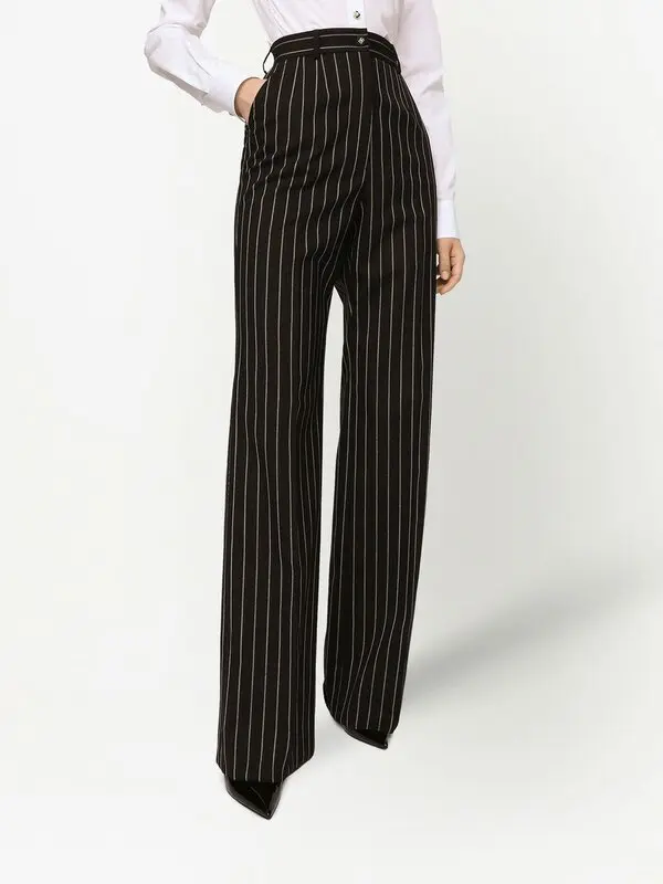 Dolce & Gabbana Pinstriped Wide-leg Trousers