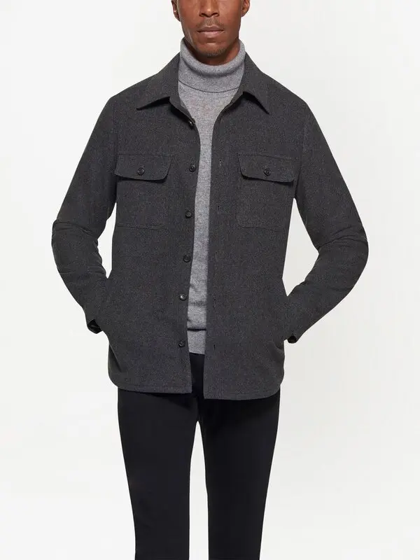 NORWEGIAN WOOL Long-sleeved Wool Shirt Jacket