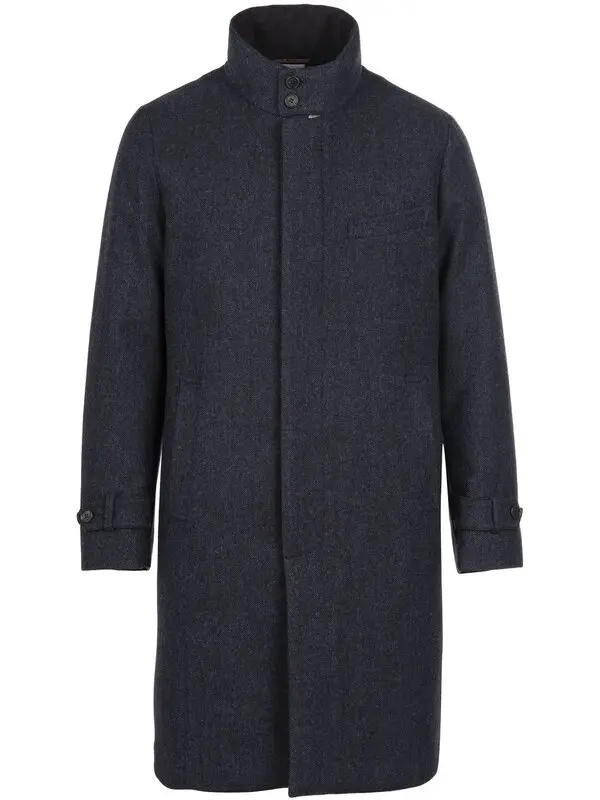 NORWEGIAN WOOL Single-breasted Down-filled Coat - Blue