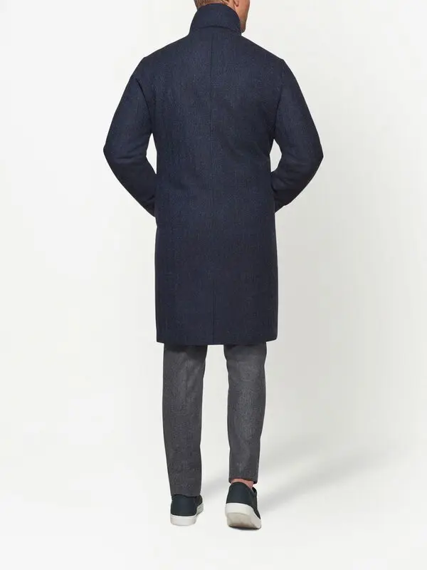 NORWEGIAN WOOL Single-breasted Down-filled Coat - Blue