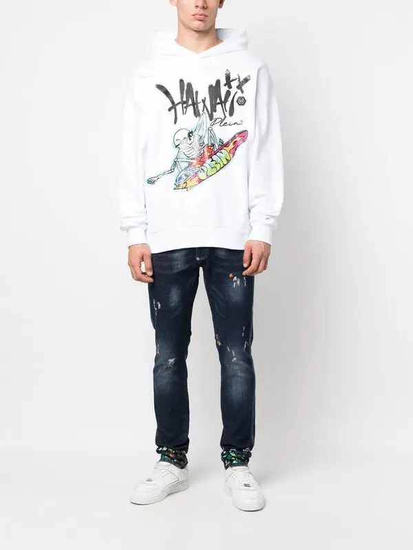 Philipp Plein Hawaii-print Cotton Hoodie
