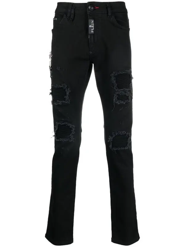 Philipp Plein Ripped Slim-cut Jeans