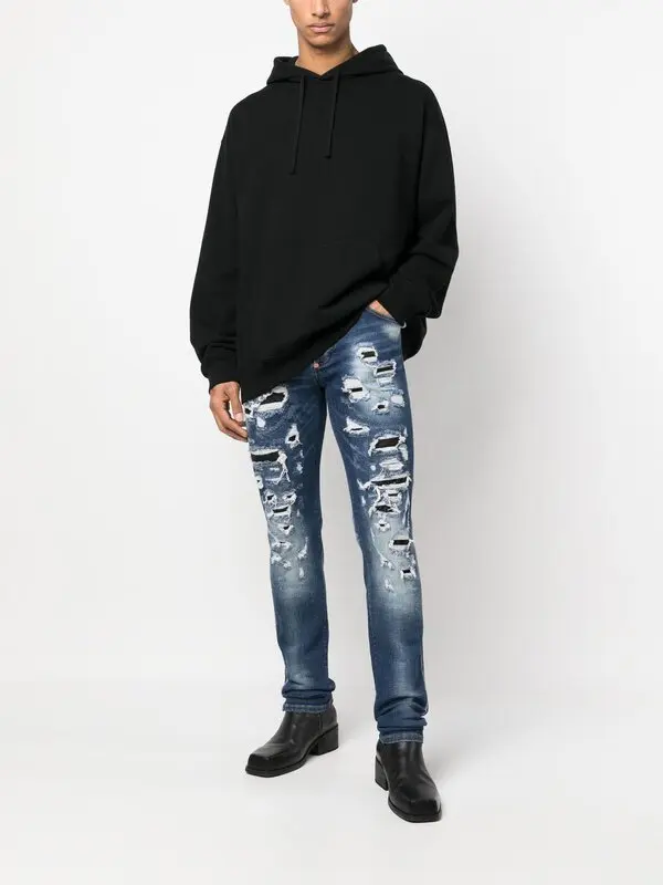 Philipp Plein Distressed Straight-leg Jeans