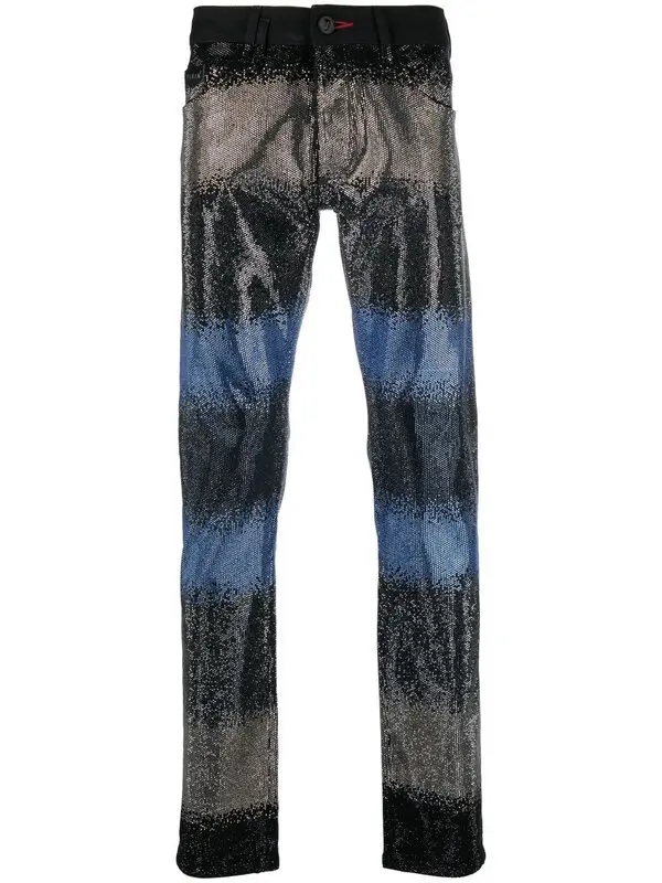 Philipp Plein Gradient Crystal-embellished Jeans