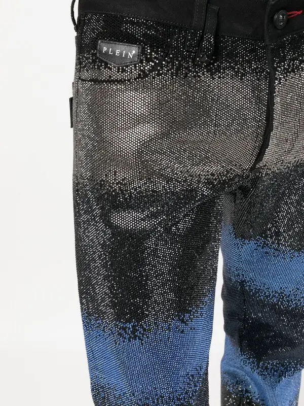 Philipp Plein Gradient Crystal-embellished Jeans