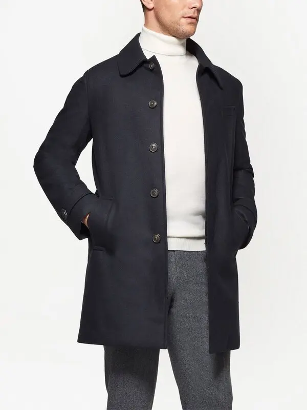 NORWEGIAN WOOL Down-lined Wool Coat - Black