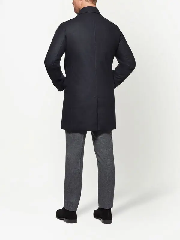 NORWEGIAN WOOL Down-lined Wool Coat - Black