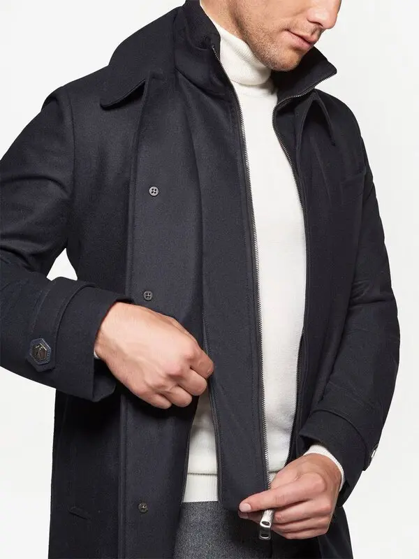 NORWEGIAN WOOL Down-lined Wool Coat - Black