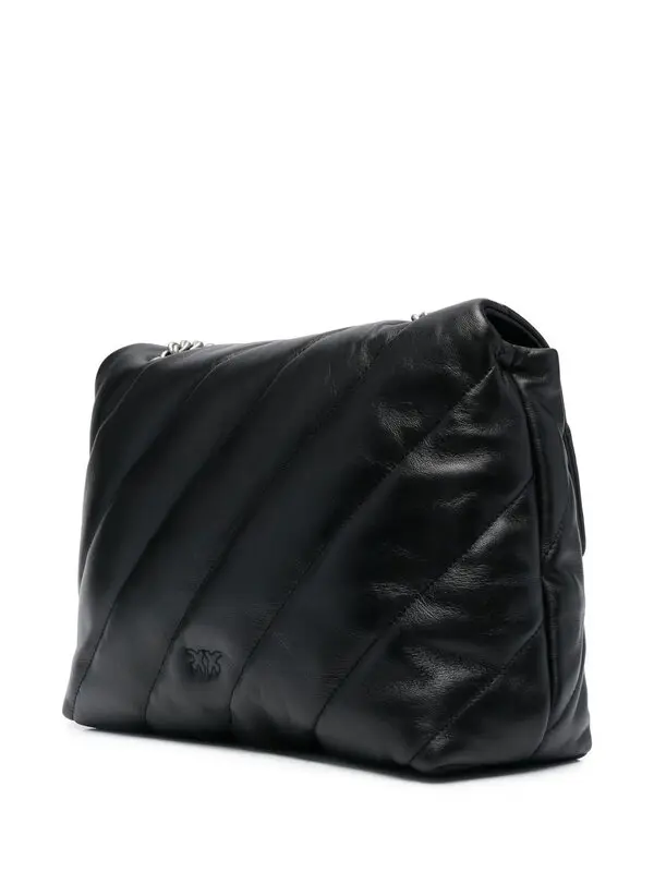 Pinko Love Big Puff Leather Shoulder Bag - Black