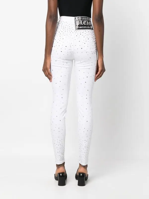 Philipp Plein Rhinestone-embellished Skinny Jeans - White