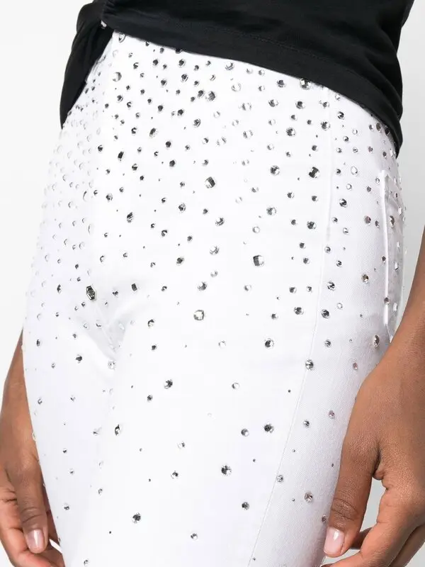 Philipp Plein Rhinestone-embellished Skinny Jeans - White